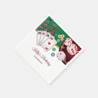 Poker Playing Card, casino, Cocktail Paper Napkins | Zazzle