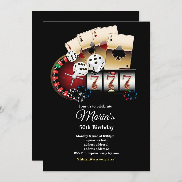 Poker Playing Card, casino party invite | Zazzle