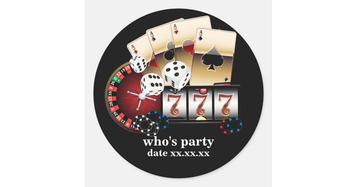 Poker Playing Card, casino, party stickers | Zazzle
