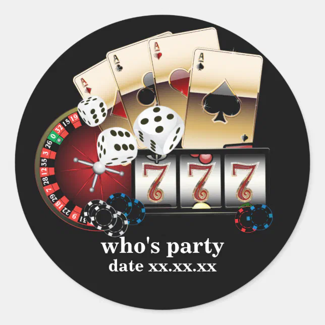 Poker Playing Card, casino, party stickers | Zazzle