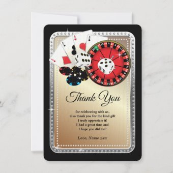 Poker Playing Card, casino Thank you card | Zazzle