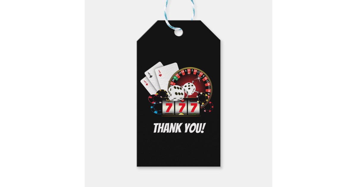 Poker Playing Card, casino, thank you gift tag | Zazzle