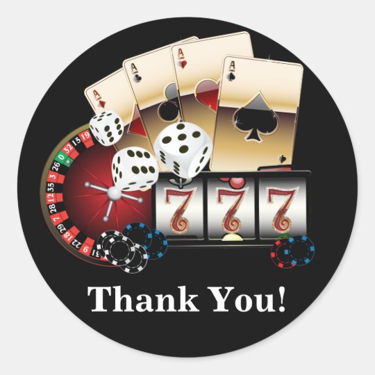 Poker Playing Card, casino, thank you stickers | Zazzle.com