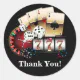 Poker Playing Card, casino, thank you stickers | Zazzle