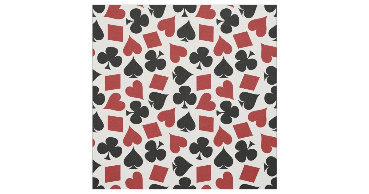 Poker Playing Card Suit Pattern Fabric | Zazzle