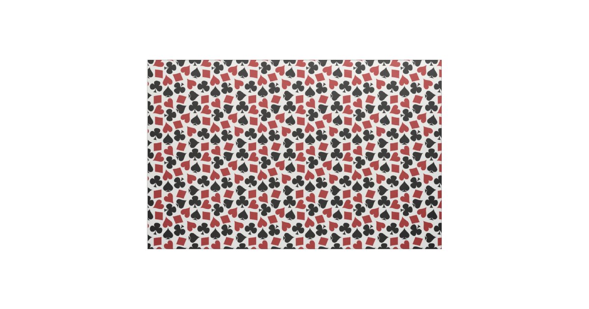 Poker Playing Card Suit Pattern Fabric | Zazzle