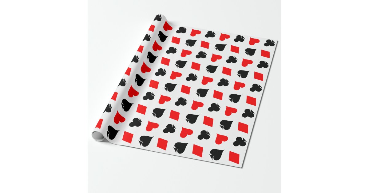 Poker playing card suits wrapping paper | Zazzle