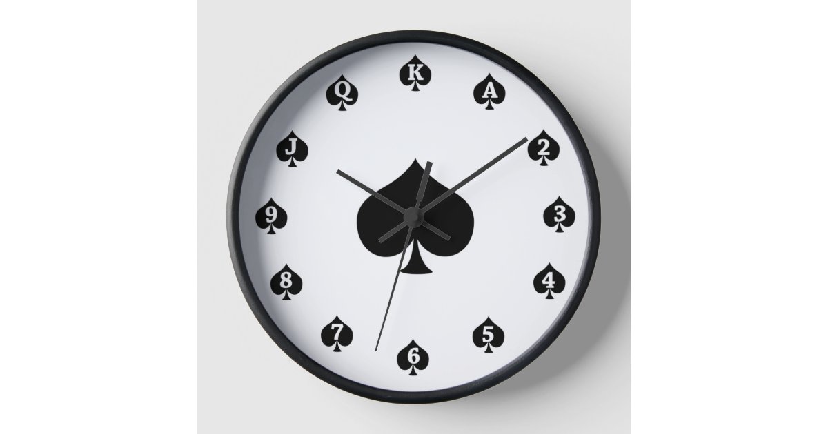 Poker Spades Clock | Zazzle