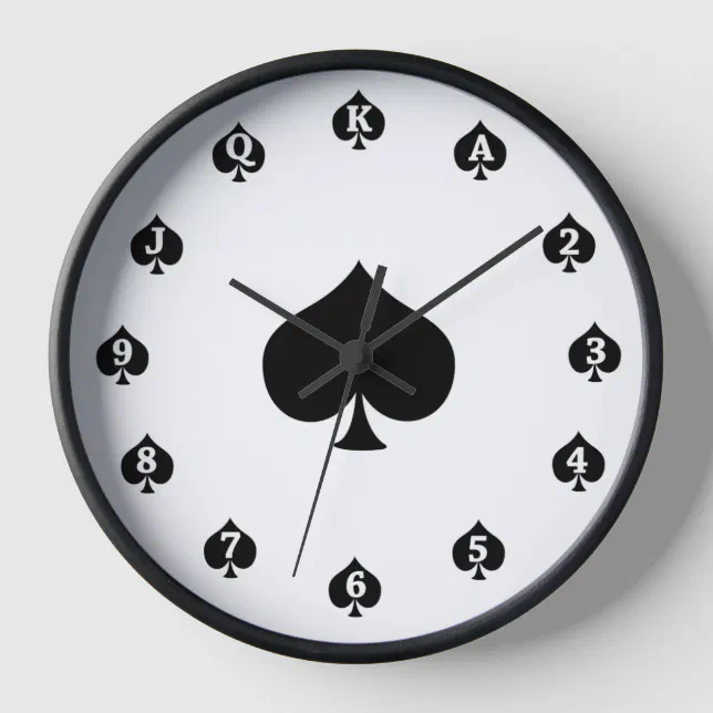 Poker Spades Clock | Zazzle