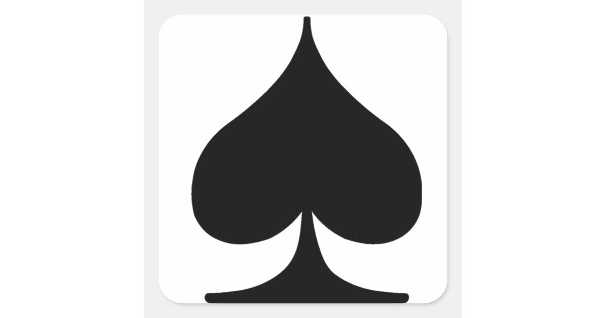 Poker Suite Spade Square Sticker | Zazzle