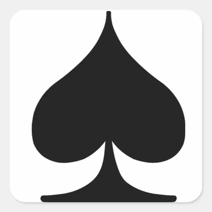 Poker Suite Spade Square Sticker | Zazzle
