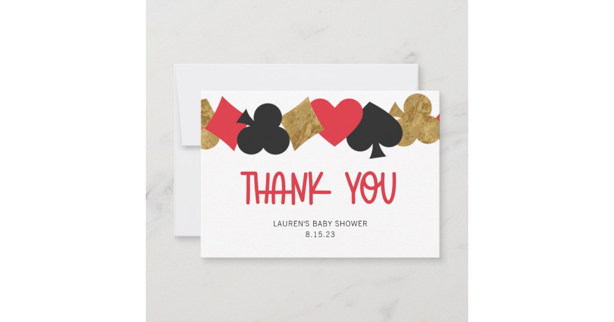 Poker Thank You Card | Zazzle