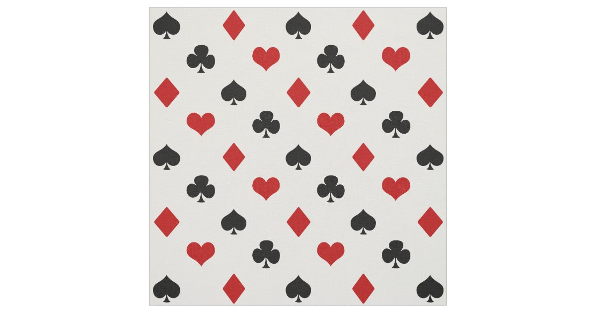 Poker Theme | Card Suits | Casino Theme Fabric | Zazzle