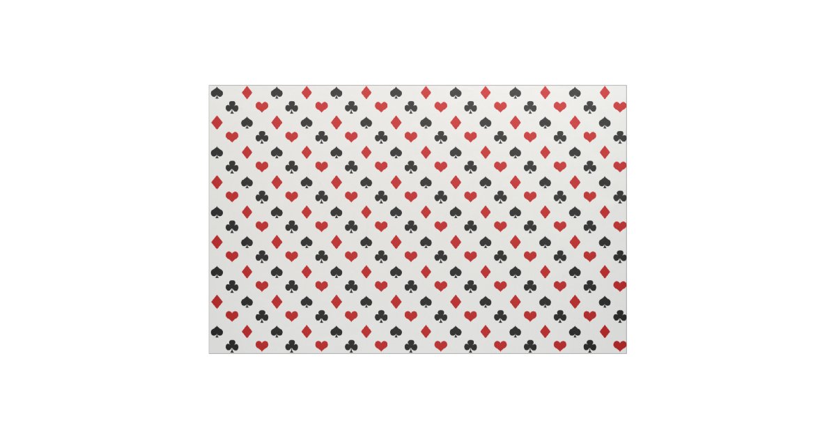 Poker Theme | Card Suits | Casino Theme Fabric | Zazzle