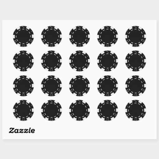 pokerchip sticker black | Zazzle