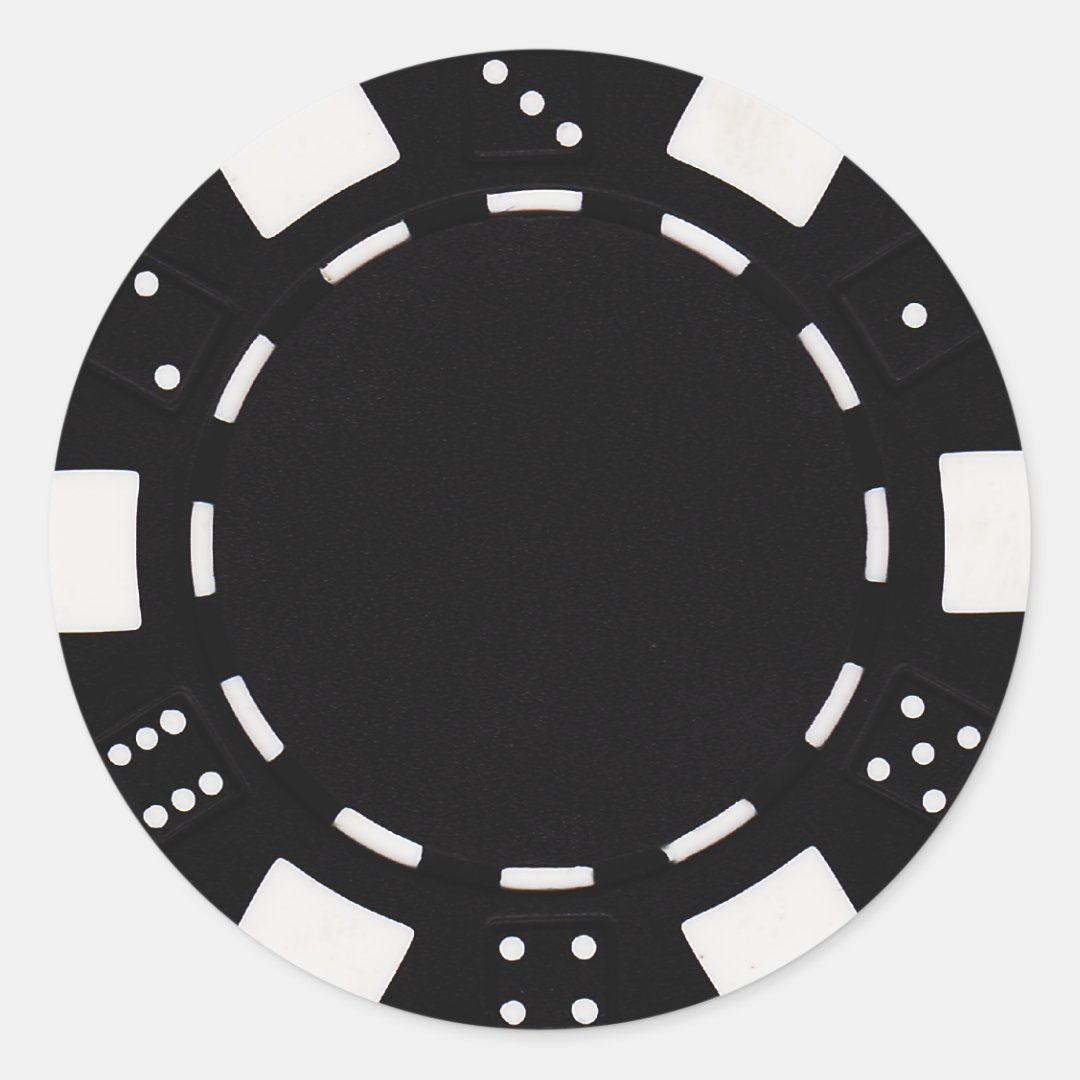 pokerchip sticker black | Zazzle
