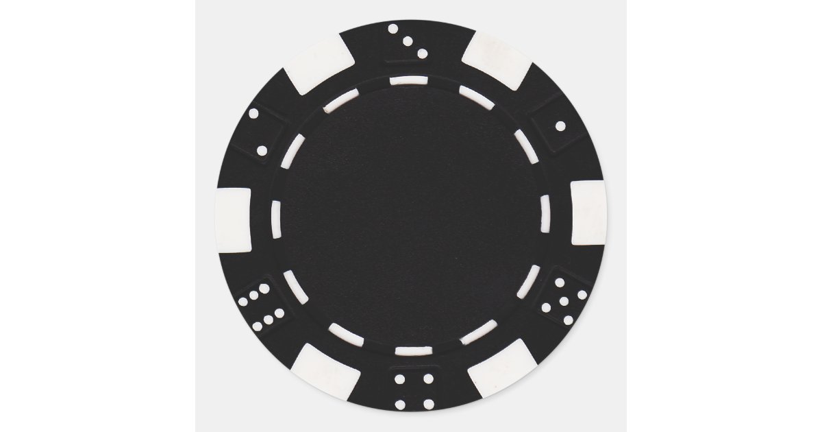 pokerchip sticker black | Zazzle