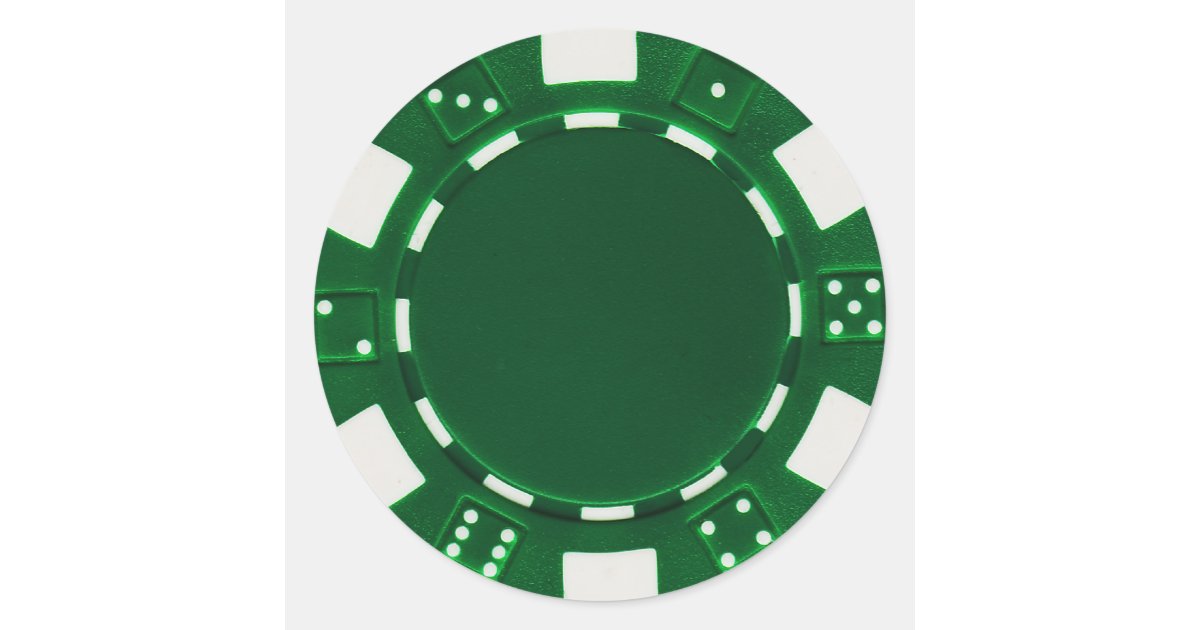 pokerchip sticker green | Zazzle