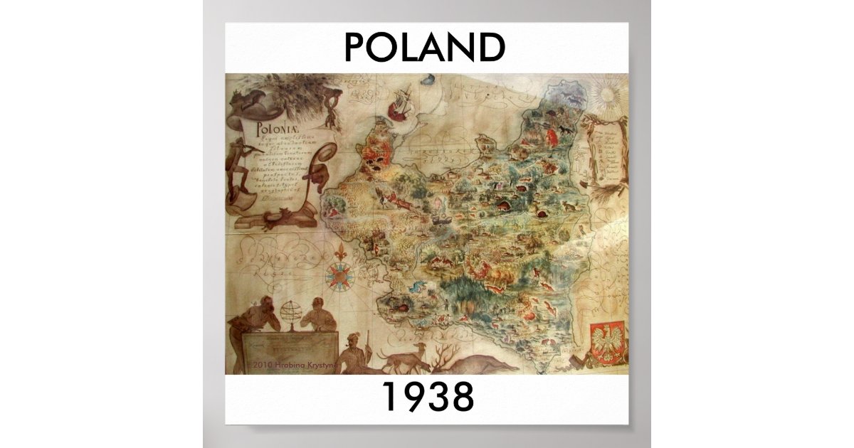 POLAND 1938 MAP POSTER | Zazzle