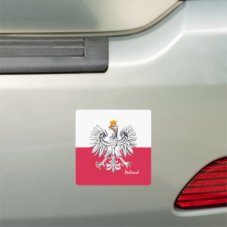 Poland & Eagle, Polish Flag /car travel sticker Car Magnet | Zazzle