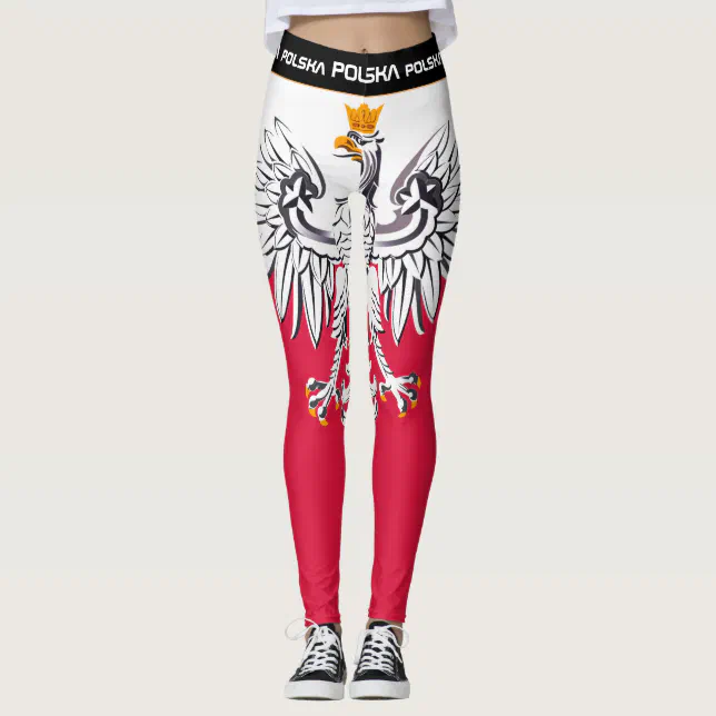 Poland & Eagle, Polish Flag fashion travel /sports Leggings | Zazzle