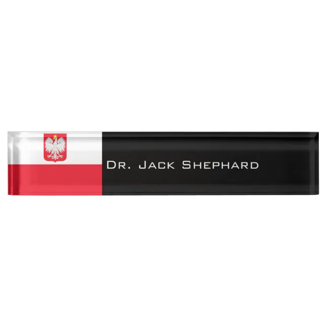 Poland Flag Desk Name Plate | Zazzle