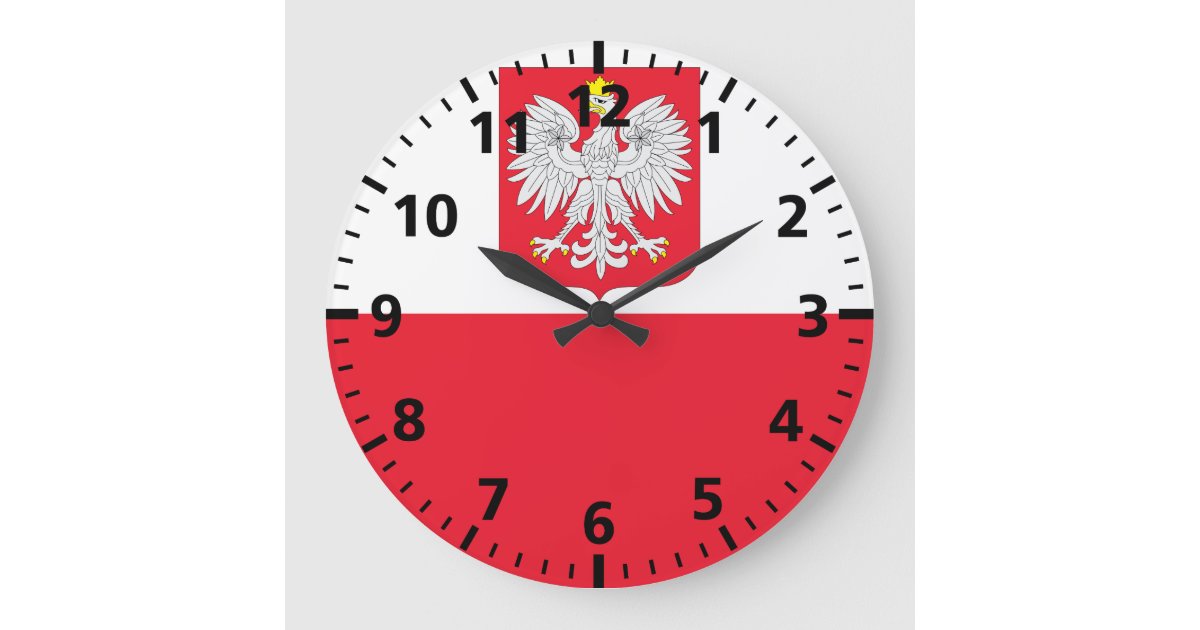 Poland Flag Large Clock | Zazzle