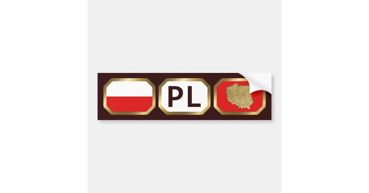 Poland Flag Map Code Bumper Sticker | Zazzle