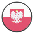 Poland flag (with coat of arms) hockey puck | Zazzle