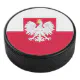 Poland flag (with coat of arms) hockey puck | Zazzle
