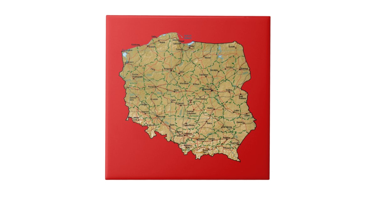 Poland Map Tile | Zazzle