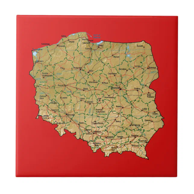 Poland Map Tile | Zazzle