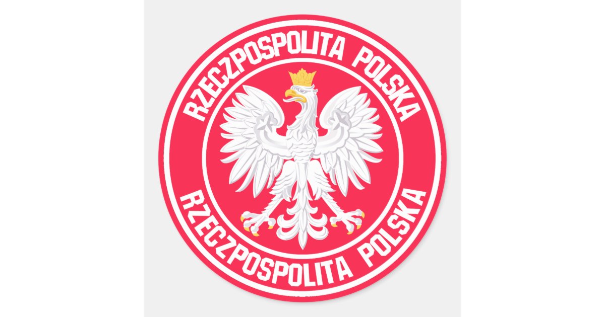 Poland Round Emblem Classic Round Sticker | Zazzle