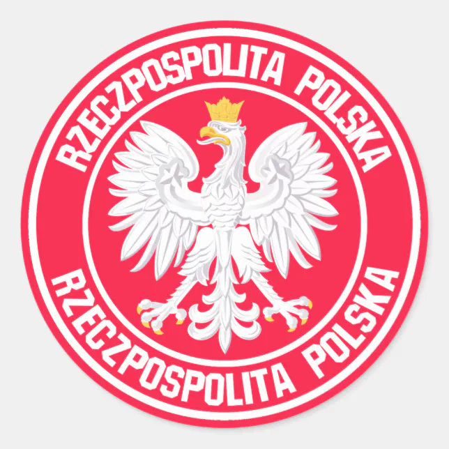 Poland Round Emblem Classic Round Sticker | Zazzle