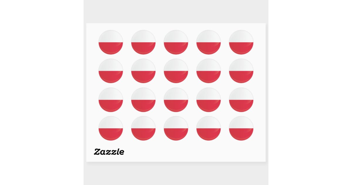 Poland Round Icon Flag Classic Round Sticker | Zazzle
