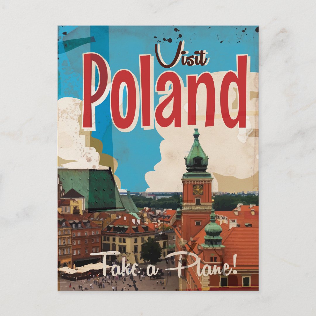 Poland Vintage Travel Poster Postcard | Zazzle