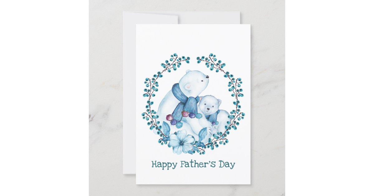 Polar Bear and Little Bear Father's Day Poetry Holiday Card | Zazzle