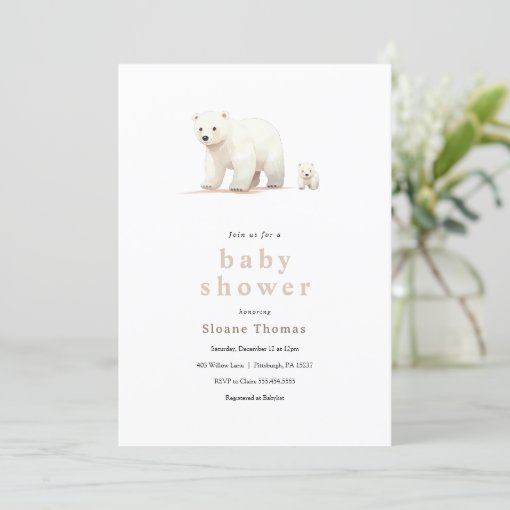 Polar Bear Baby Shower Invitation | Zazzle