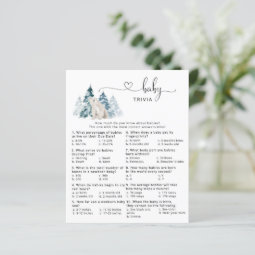 Polar bear Baby trivia baby shower game | Zazzle