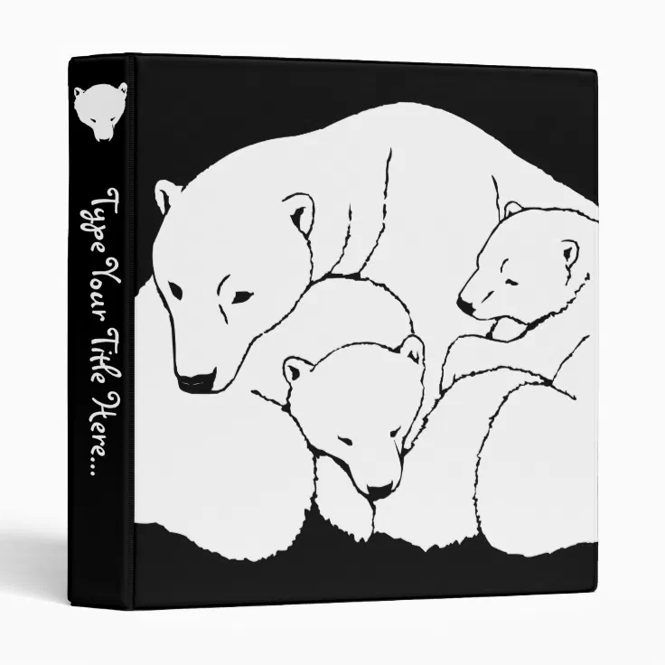 Polar Bear Binder Cute Bear Art School Supplies | Zazzle