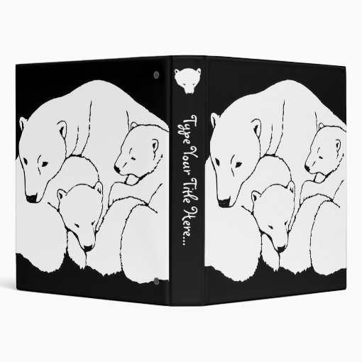 Polar Bear Binder Cute Bear Art School Supplies | Zazzle