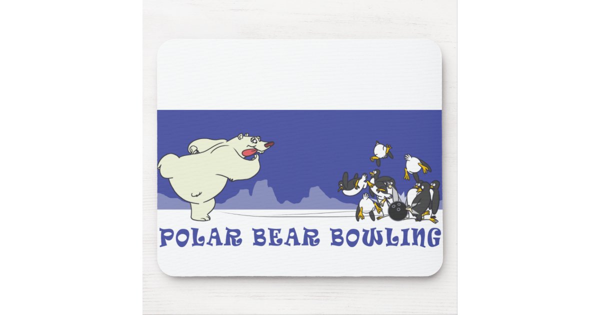 POLAR BEAR BOWLING MOUSE PAD | Zazzle