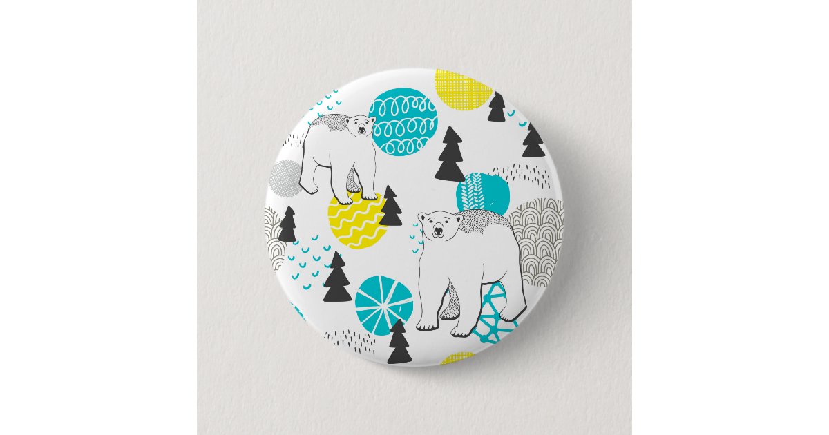 Polar bear button | Zazzle