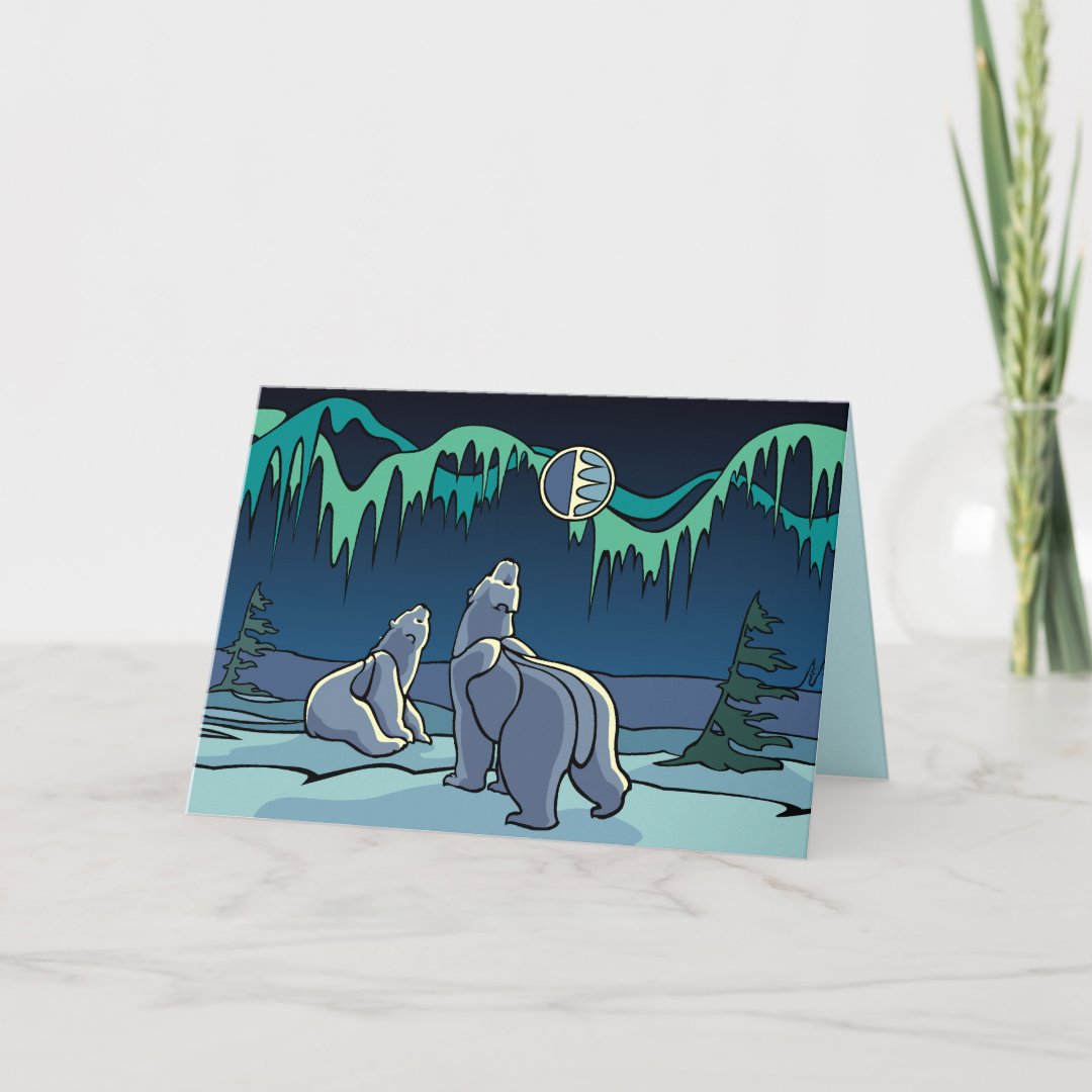 Polar Bear Card Custom Cards Wildlife Art Card | Zazzle