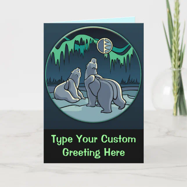 Polar Bear Card Custom Cards Wildlife Art Card | Zazzle