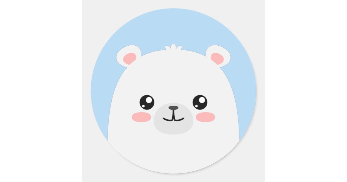 Polar bear classic round sticker | Zazzle