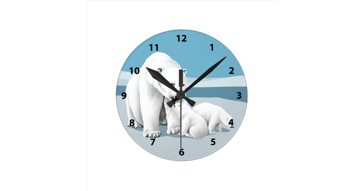 Polar Bear Clocks | Zazzle