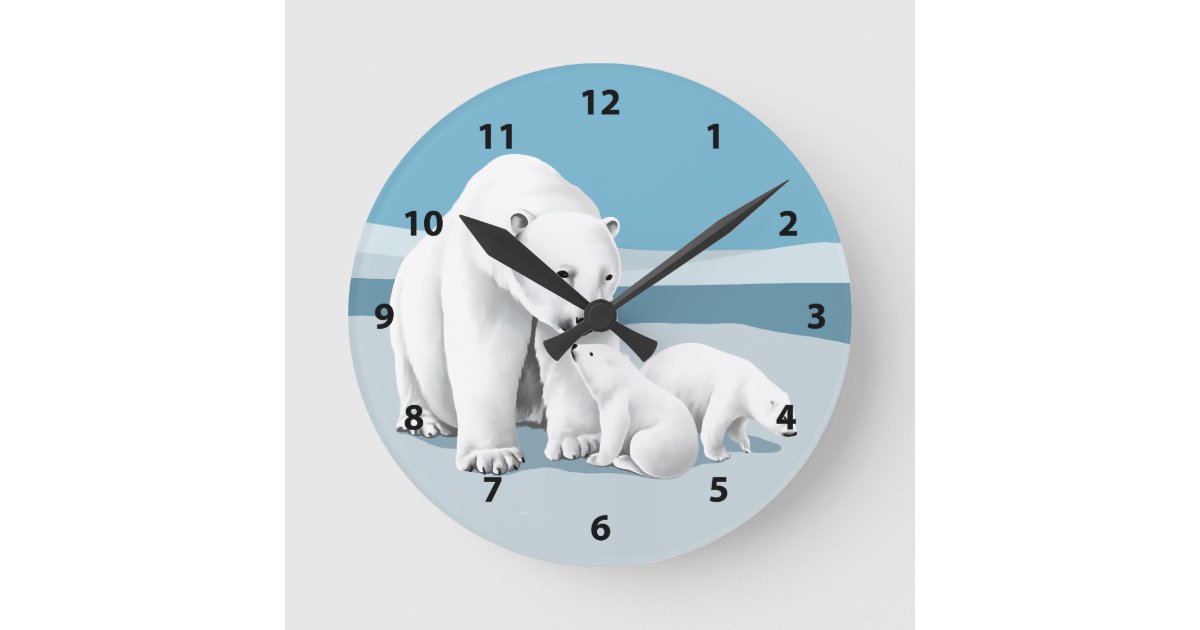 Polar Bear Clocks | Zazzle