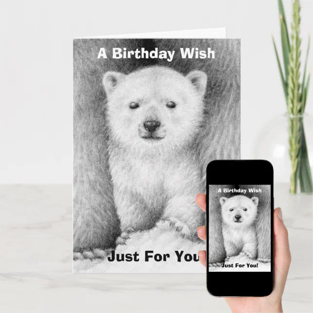Polar Bear Cub Birthday Card | Zazzle
