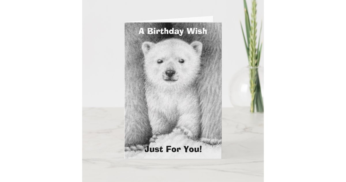 Polar Bear Cub Birthday Card | Zazzle